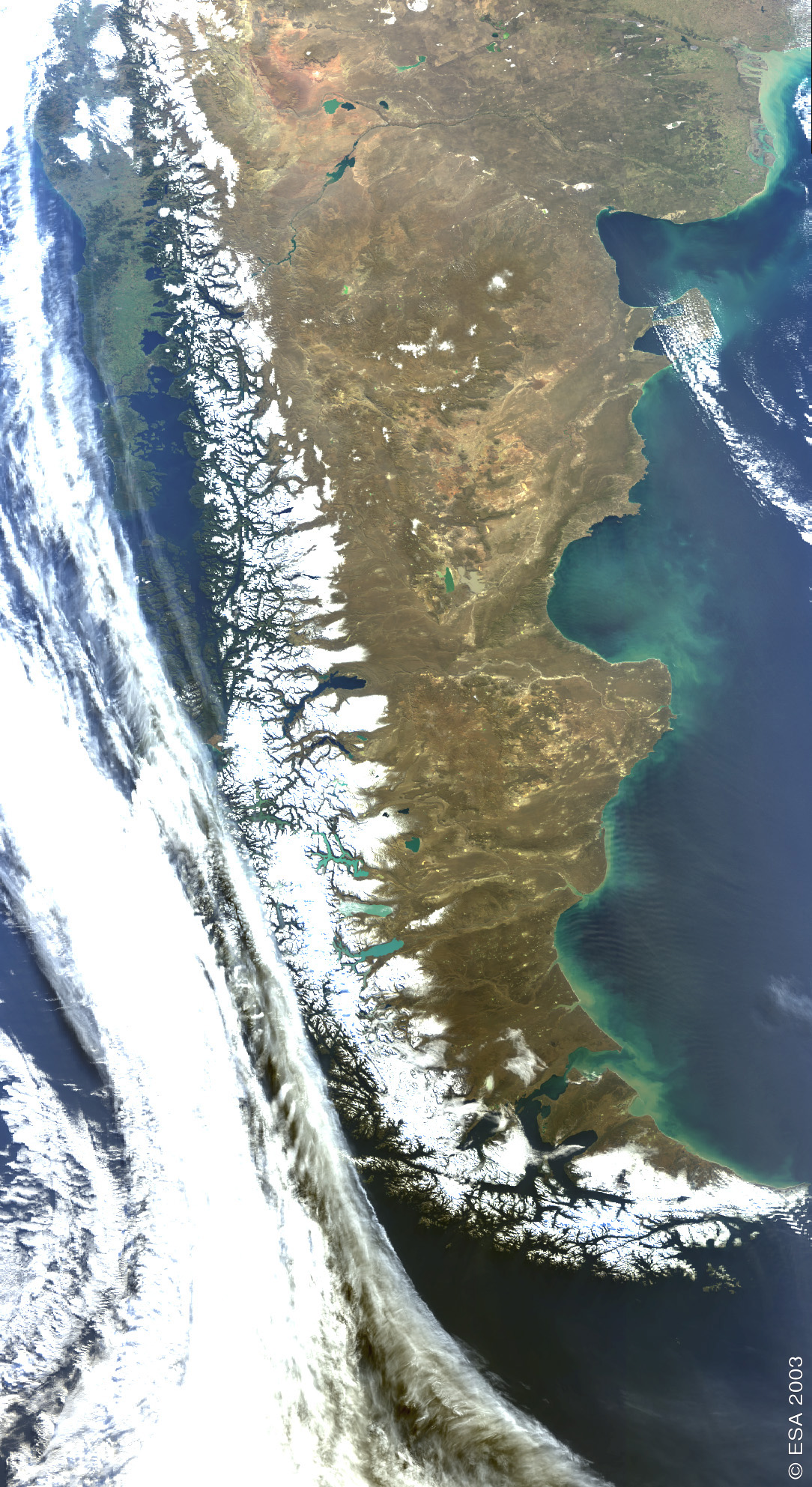 Imagen satelital de la Patagonia, Argentina | Gifex
