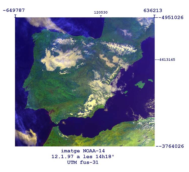 Mapa Satelital de España - Tamaño completo