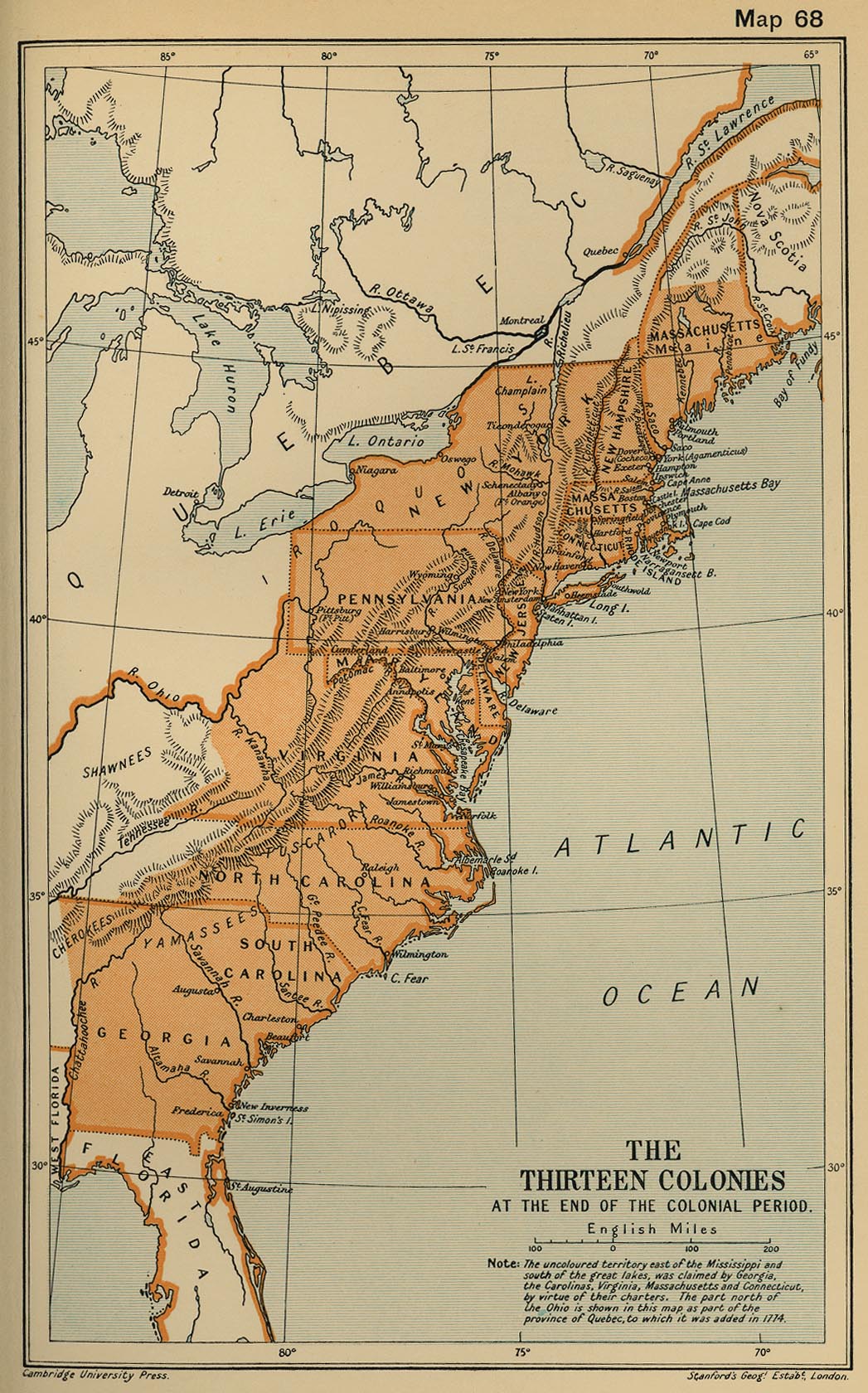 Only Southern Colonies Map