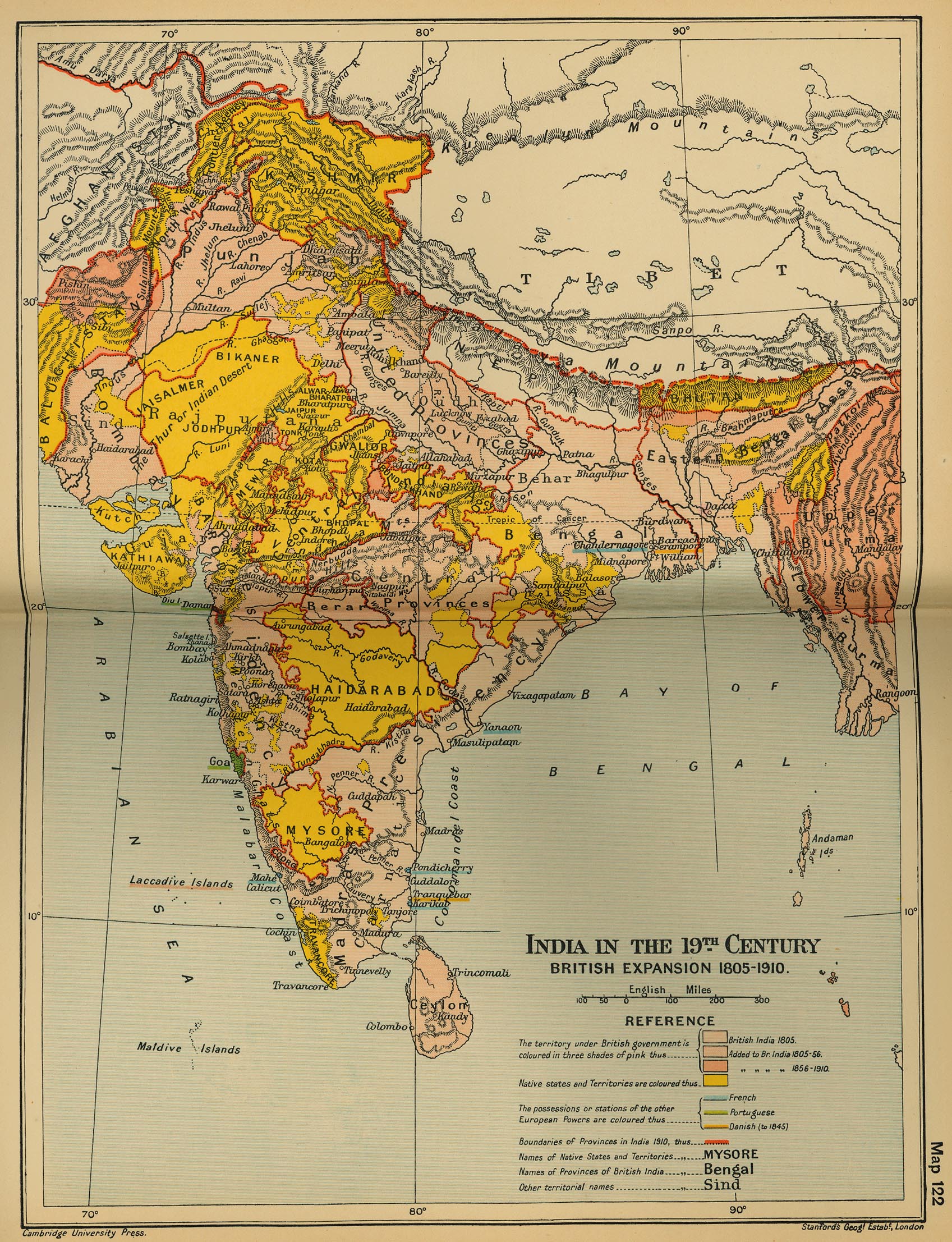 India in the 19th Century British Expansion 1805-1910 - Full size | Gifex
