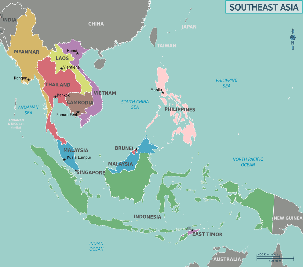 Southeastern Asia Political Map - Full size | Gifex