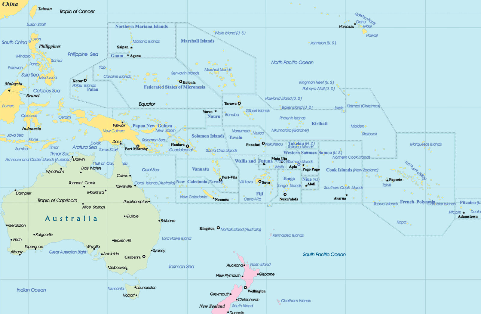 Oceania political map - Full size | Gifex