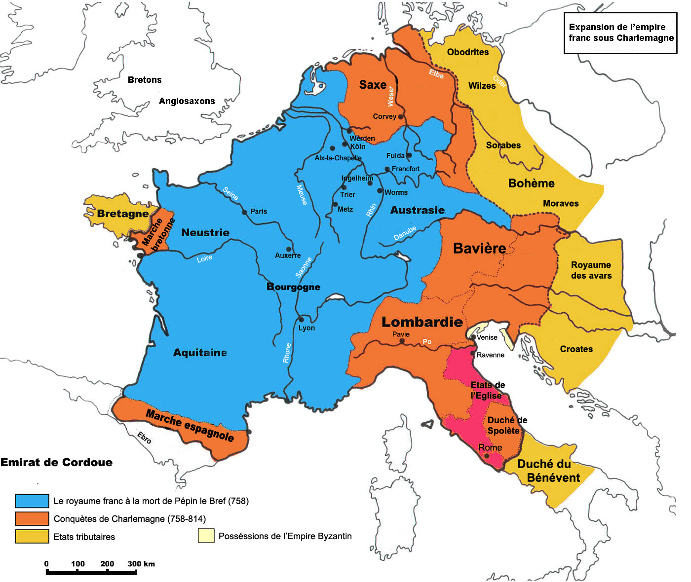 The Carolingian Empire under Charlemagne 768-811 - Full size | Gifex