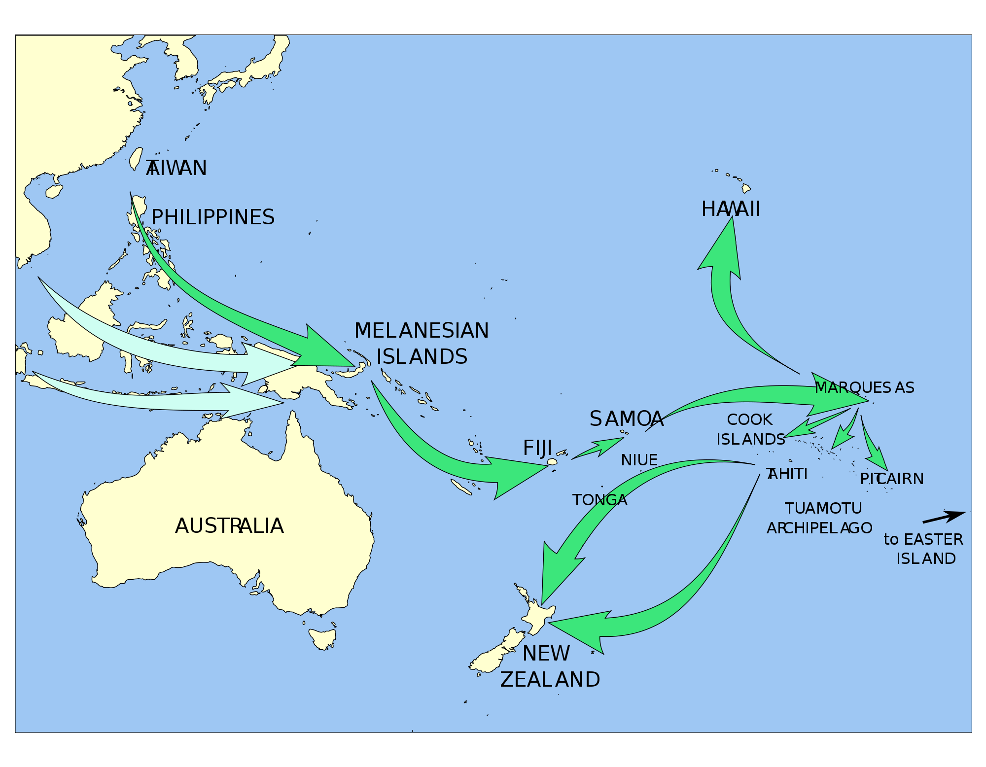 Polynesian Migration Map