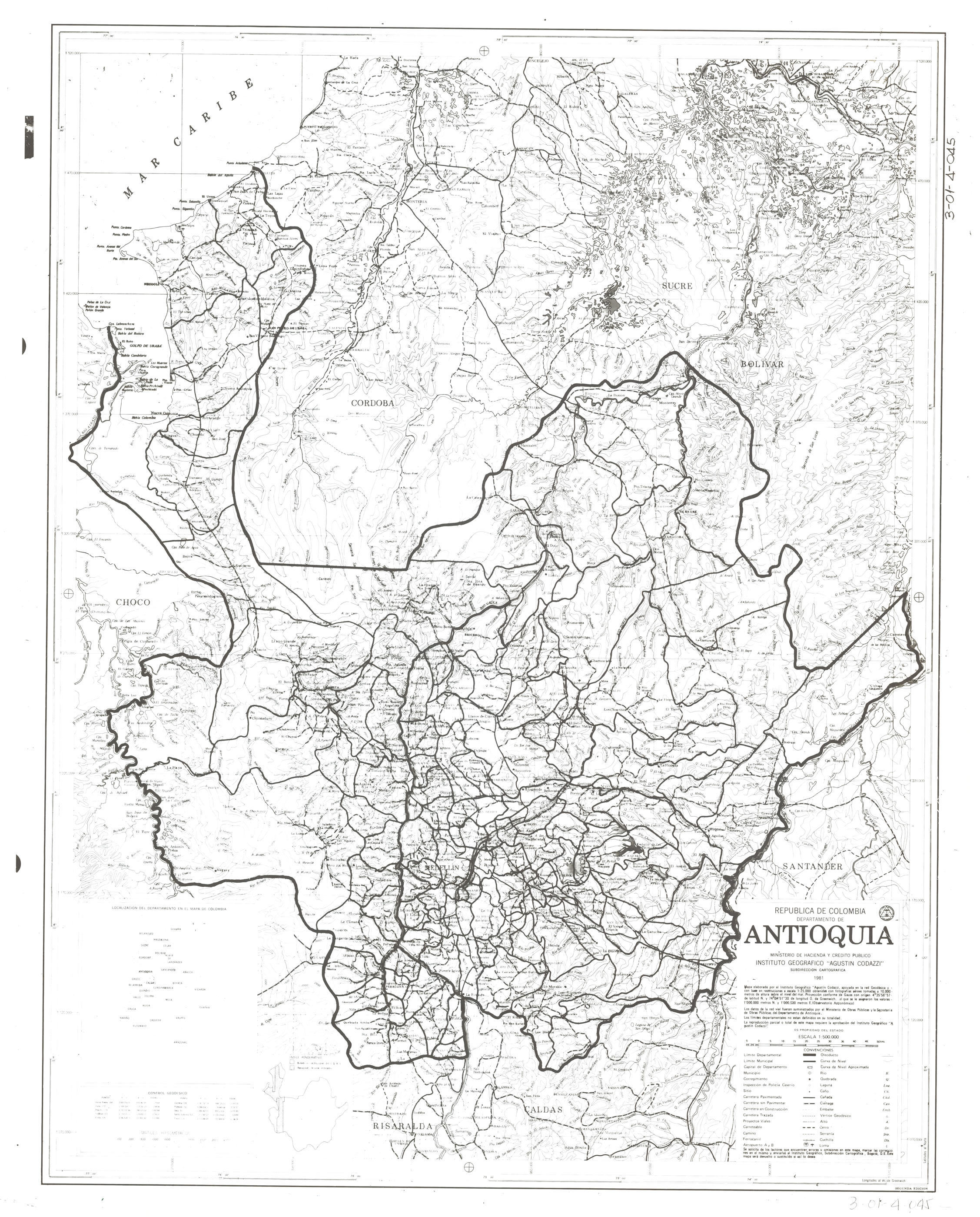 Antioquia map 1981 - Full size | Gifex