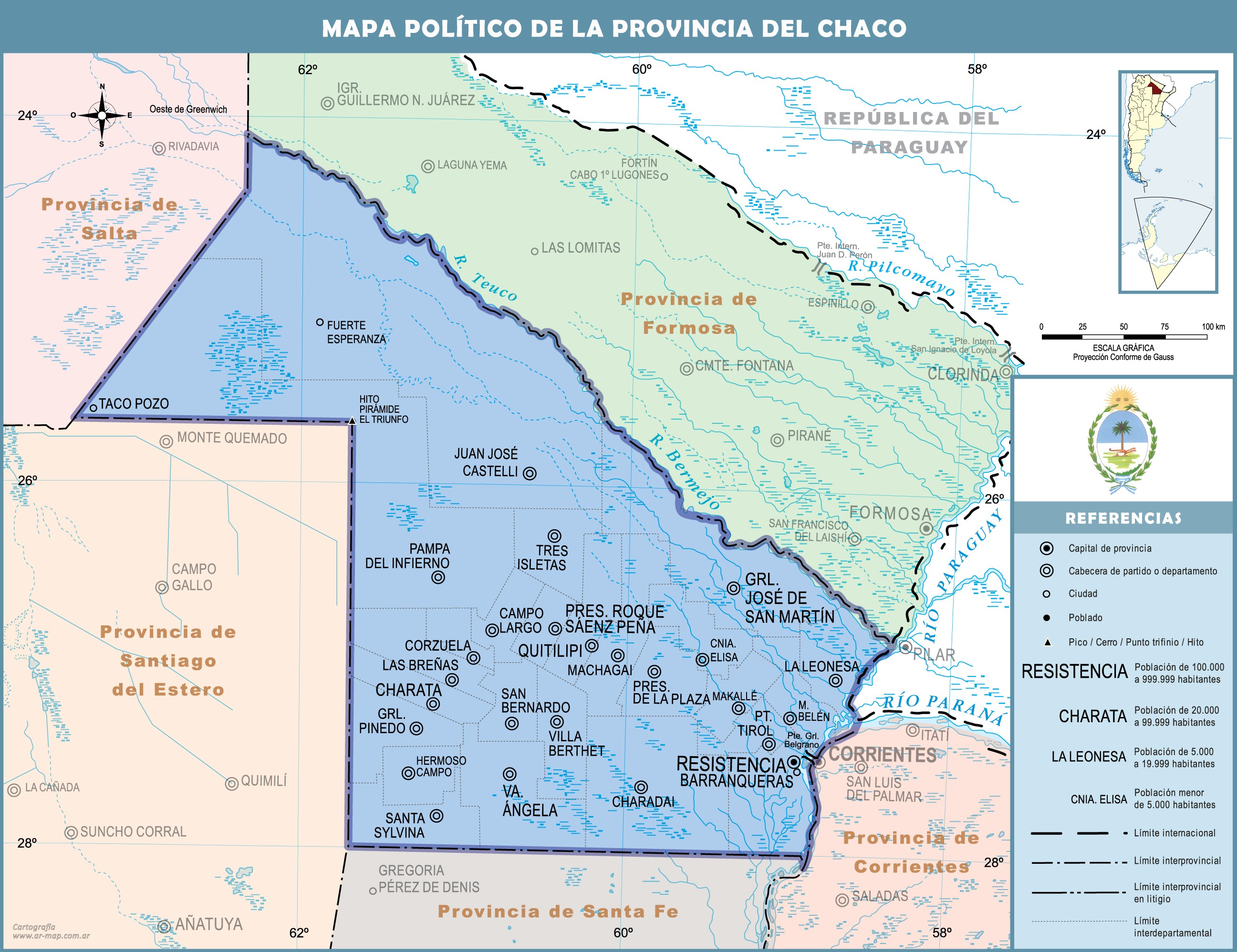 Political map of the Province of Chaco | Gifex