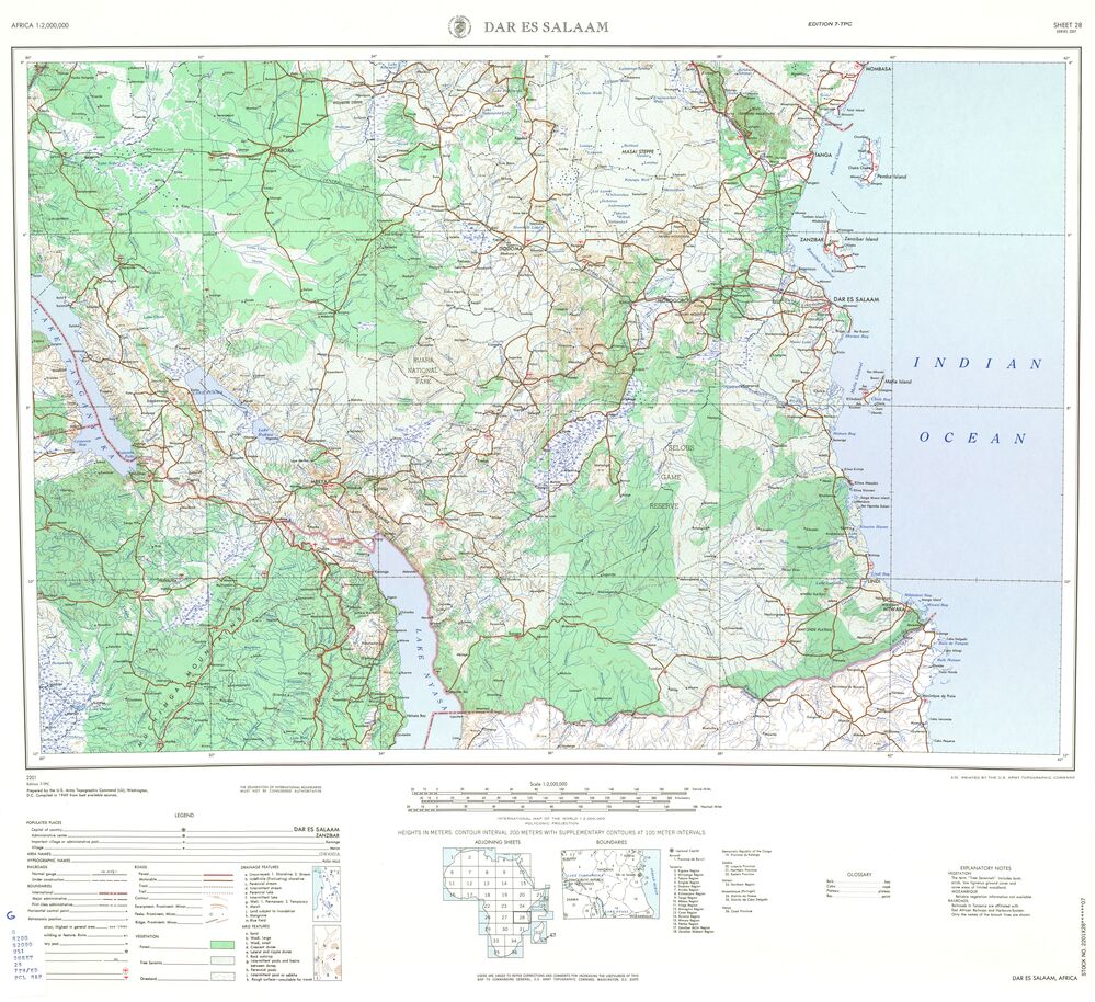 Dar es Salaam Topographic Sheet Map, Africa - Full size | Gifex