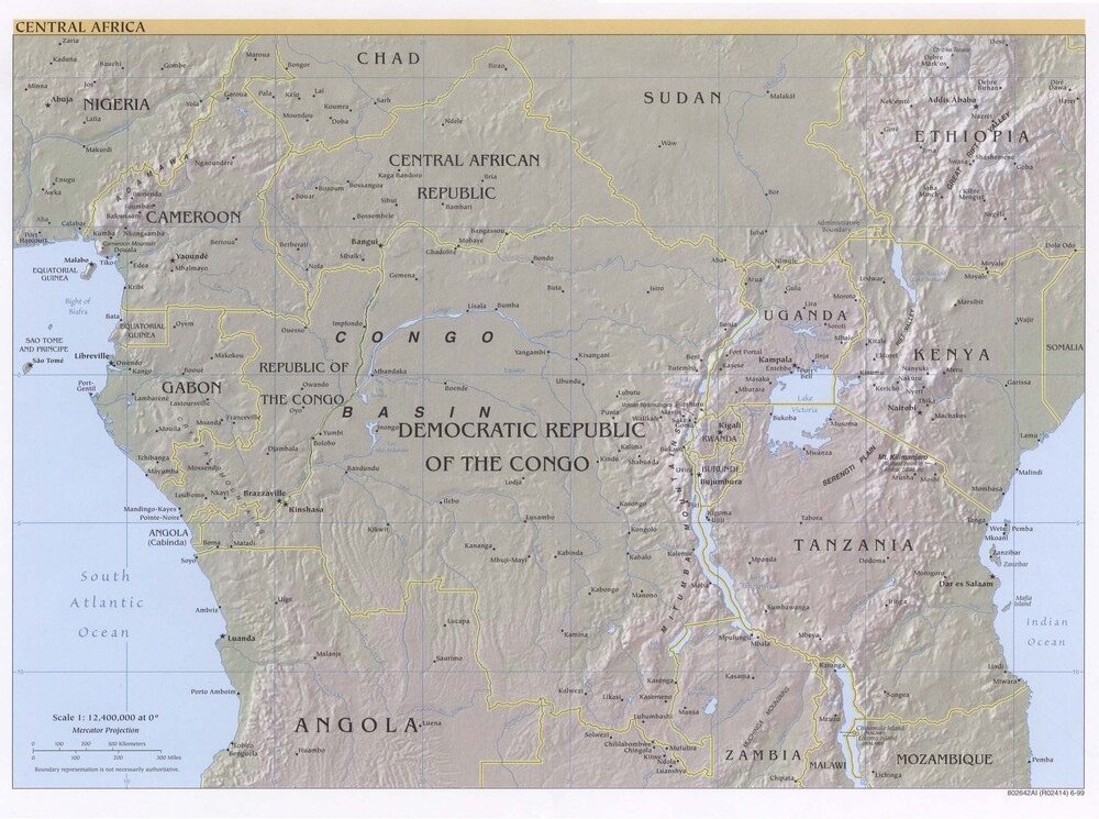 Central Africa physical map - Full size | Gifex