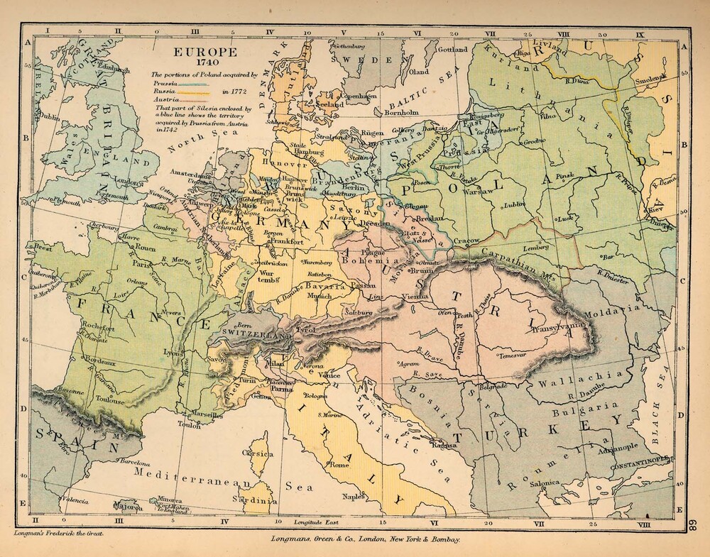 Europe In 1740 Full Size Gifex
