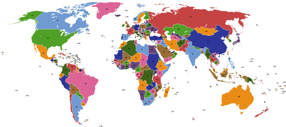 World political ISO map - Full size | Gifex