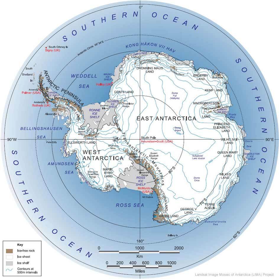 Antarctica physical map - Full size | Gifex