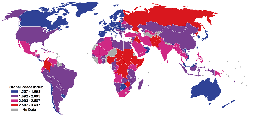 Índice De Paz Global Del Mundo 2007 Tamaño Completo Ex