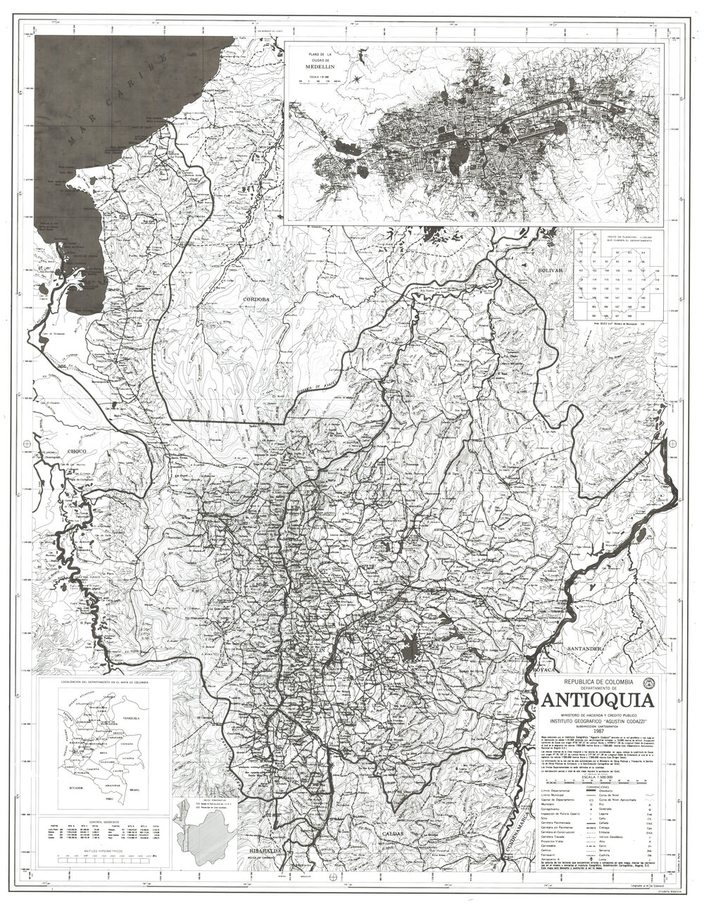 Antioquia map 1987 - Full size | Gifex