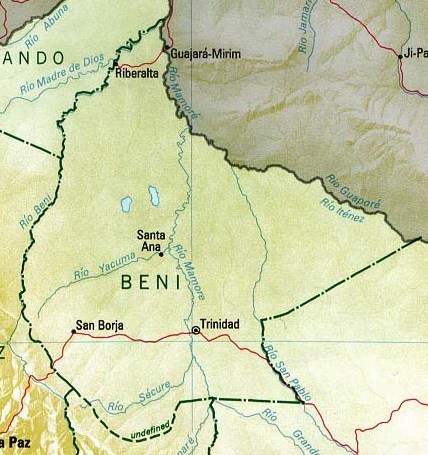 Mapa del Departamento del Beni, Bolivia | Gifex