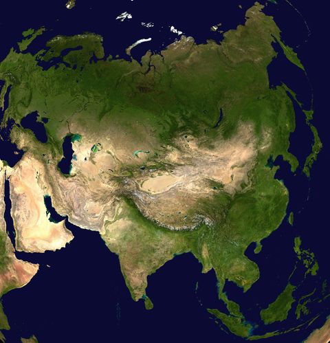 Satellite image, photo of Asia | Gifex