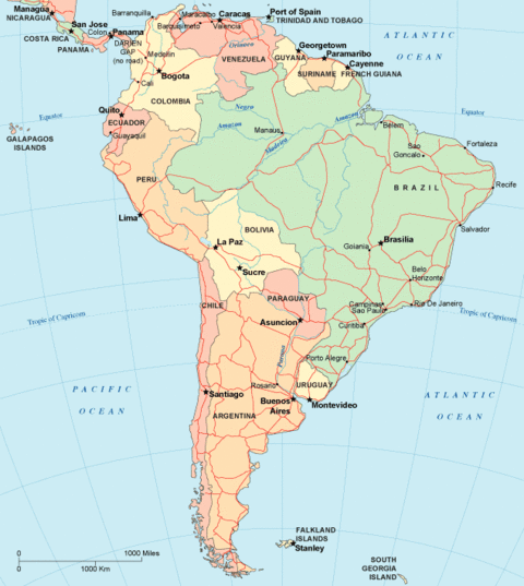 South America Political Map | Gifex