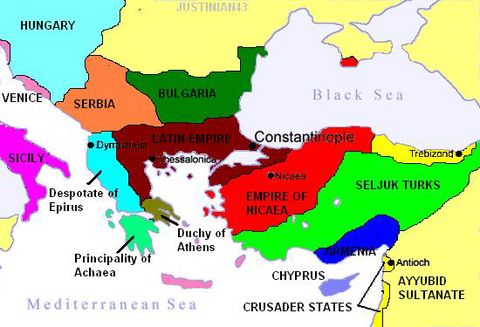 Partition of the Byzantine Empire c. 1204 | Gifex